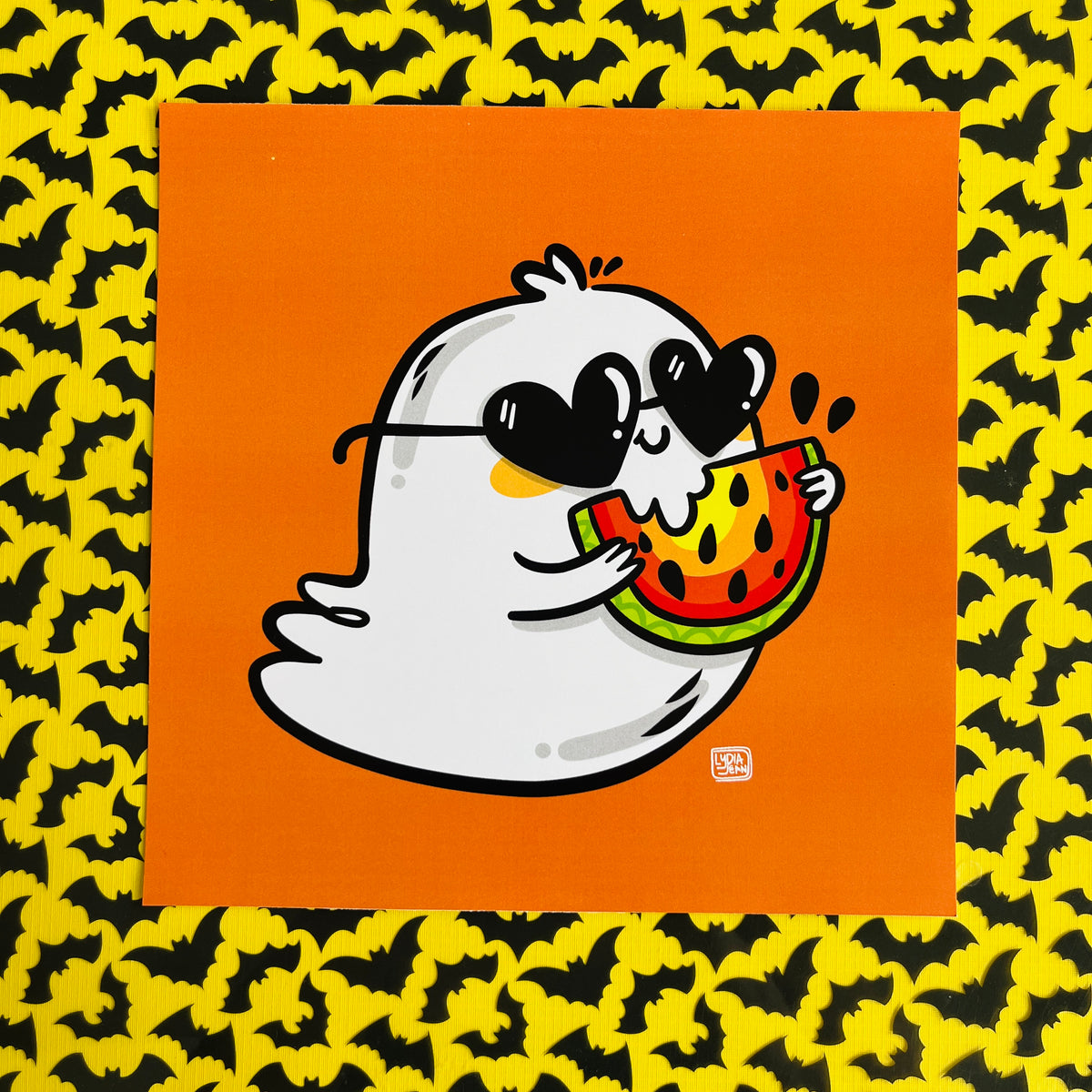 Hot Ghoul Summer Watermelon Ghost Art Print – Little Ghost Shack