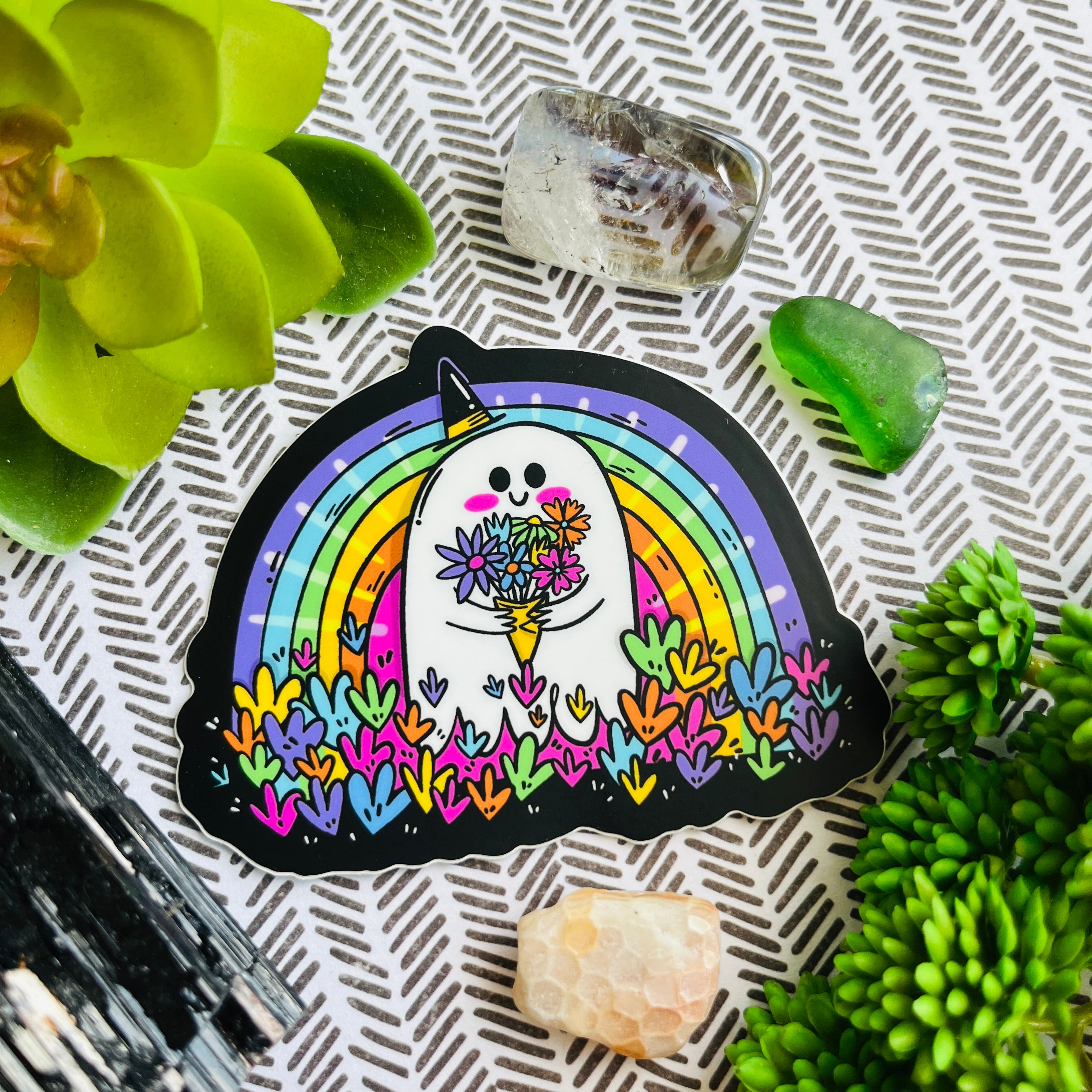 Rainbow Ghost Vinyl Sticker – Little Ghost Shack
