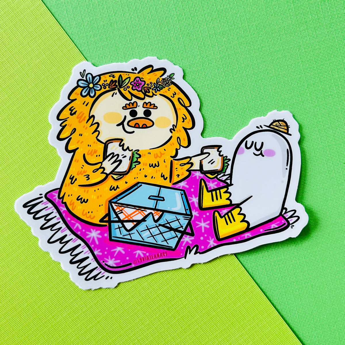 Bigfoot & Fresno Nightcrawler Springtime Cryptid Jumbo 4" Vinyl Sticke ...