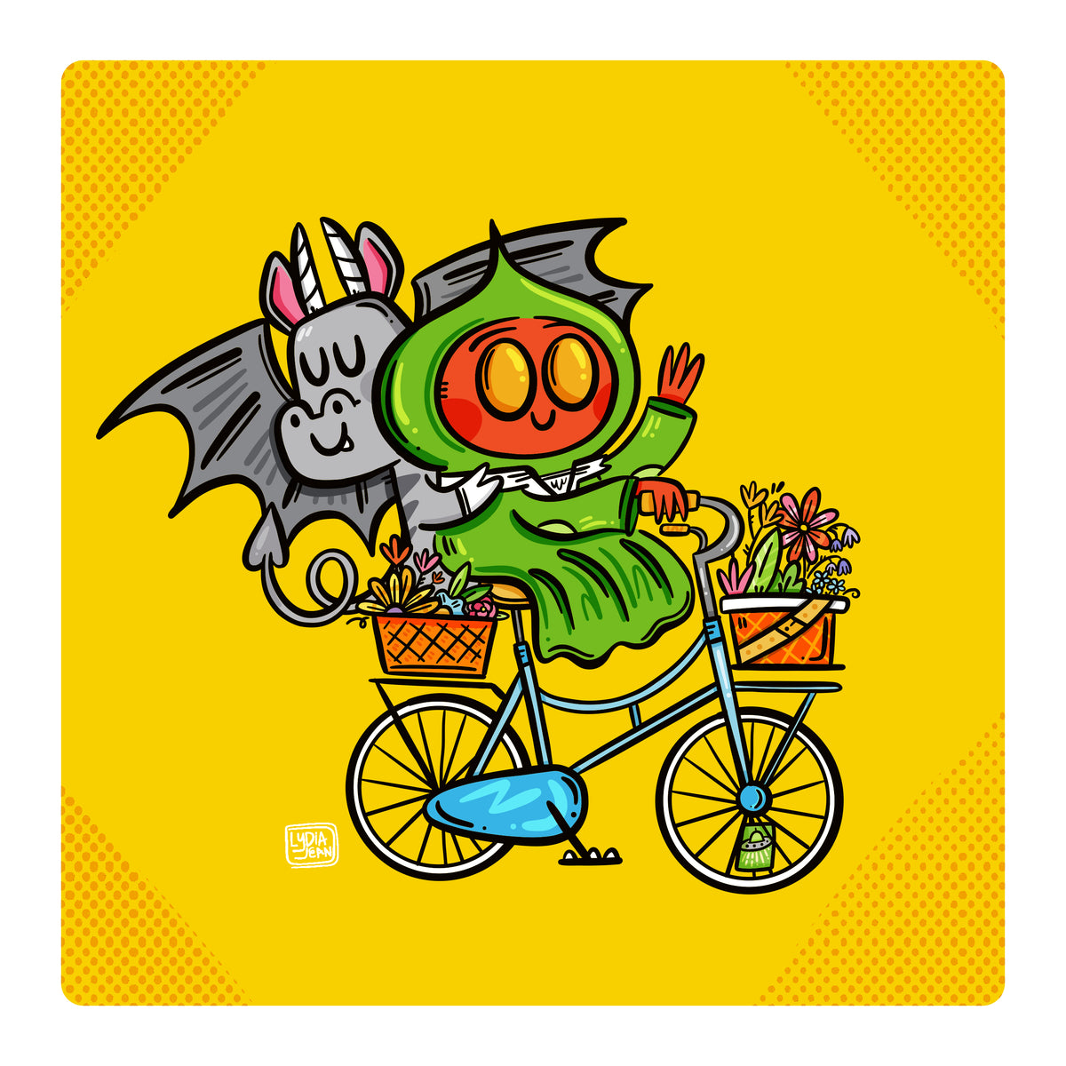 Braxie & Jersey Devil Springtime Cryptid Art Print – Little Ghost Shack