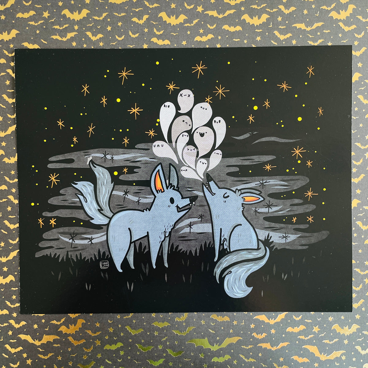 "Two Tailed Wolf Guardians" Art Print – Little Ghost Shack