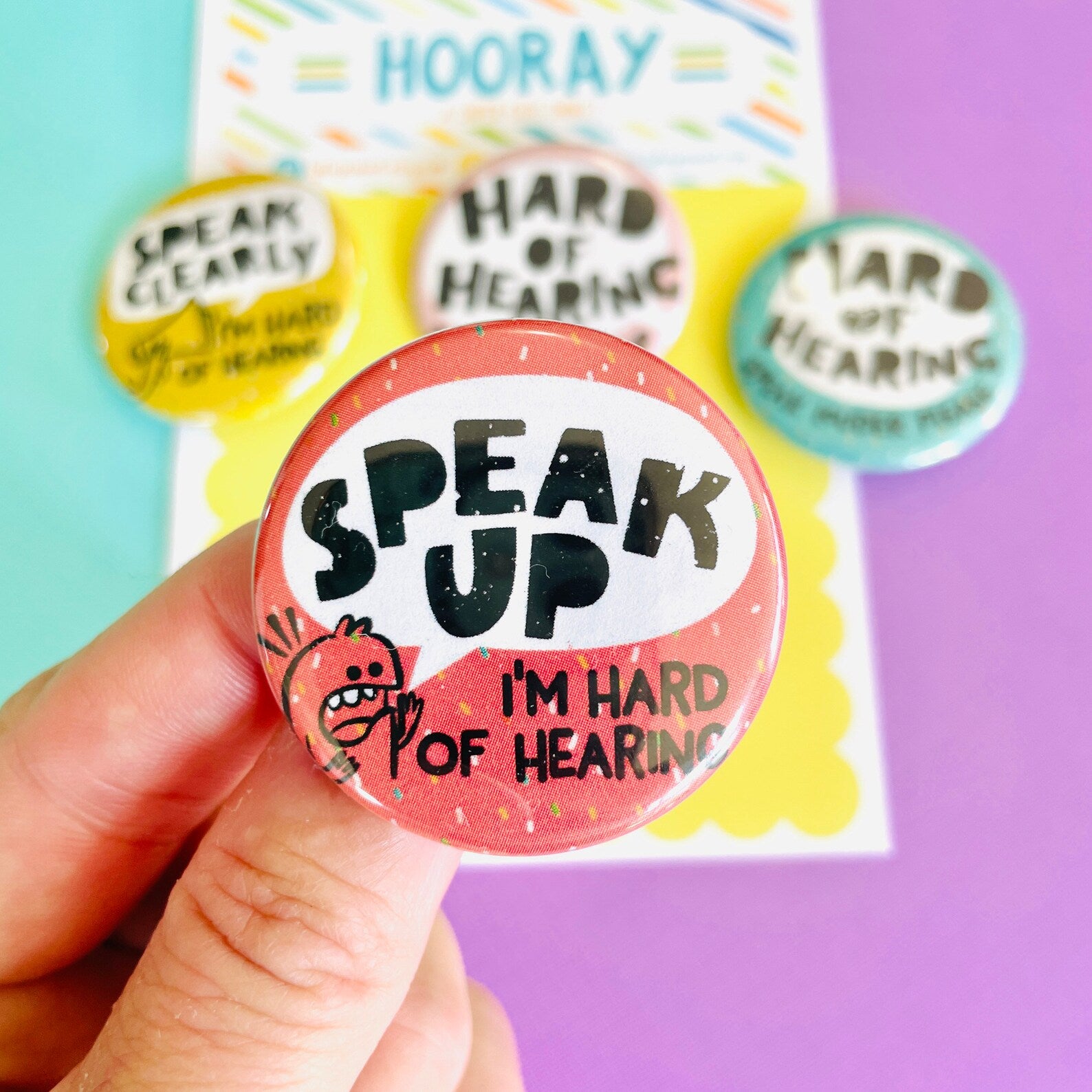 Hard Of Hearing Awareness Buttons – Little Ghost Shack